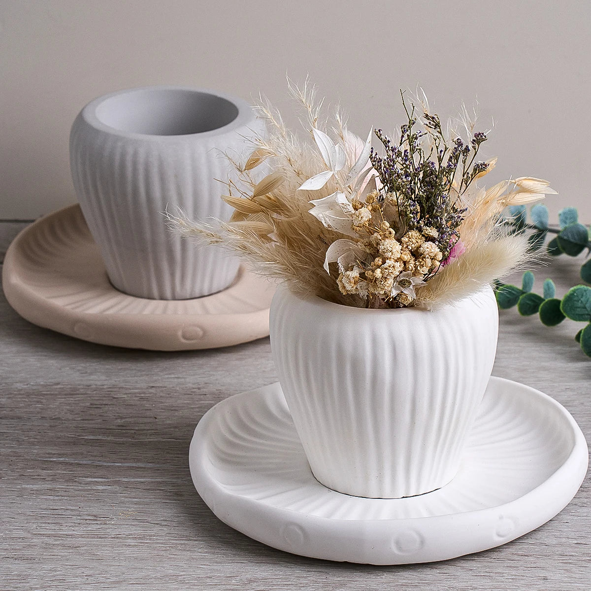 2-Piece Ribbed Mushroom Pedestal Tray Mold Set – Fynzio